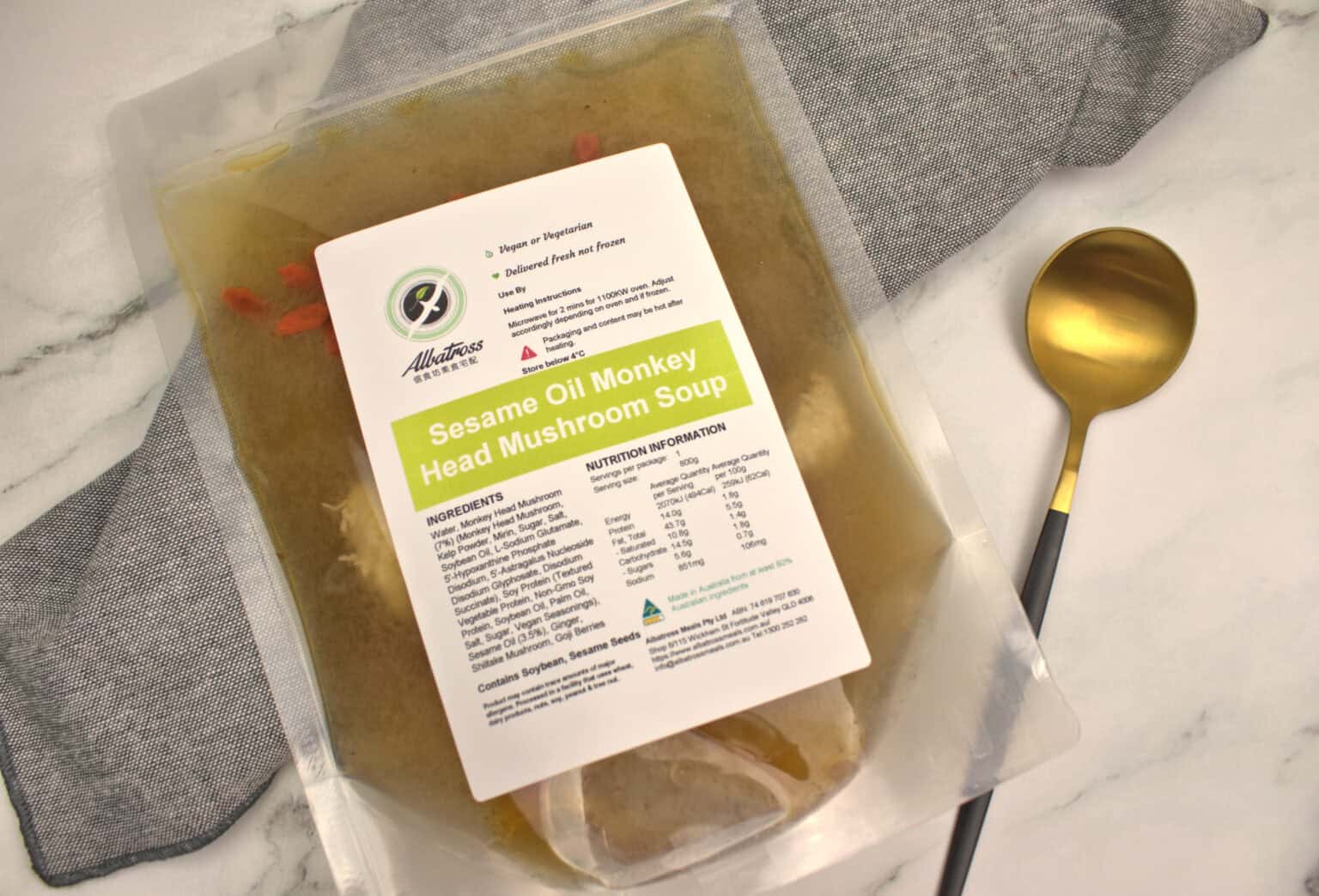 Sesame Oil Monkey Head Mushroom Soup | Albatross Meals